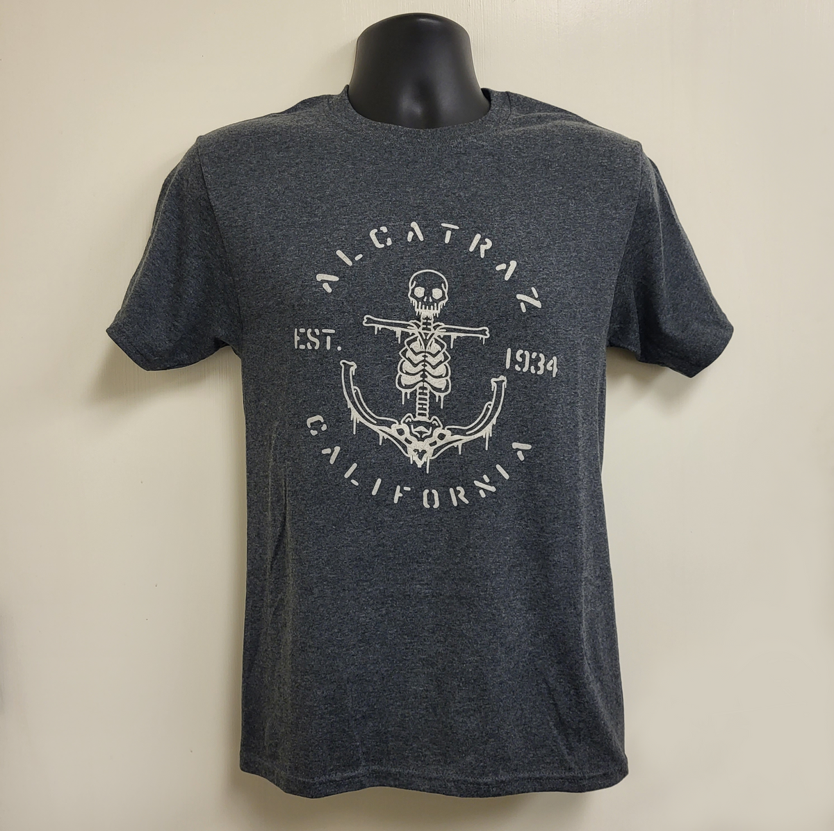 Alcatraz Short Sleeve Tee Shirt "Bones Anchor" – Alcatraz Gift Shop